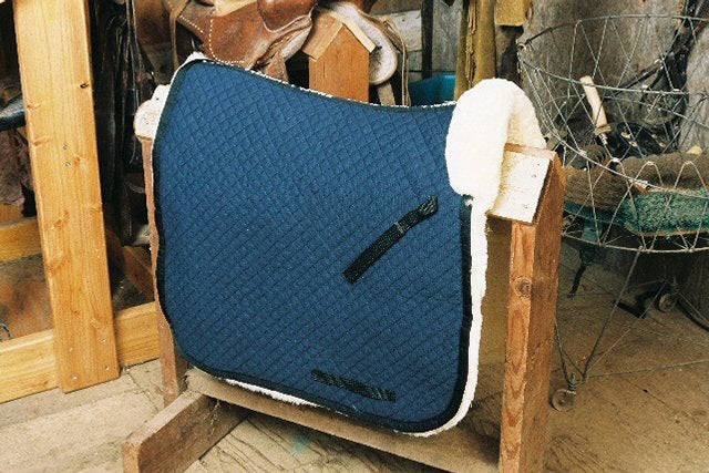 Engel Deluxe Sheepskin Dressage Saddle Blanket with Pommel Roll Partia ...