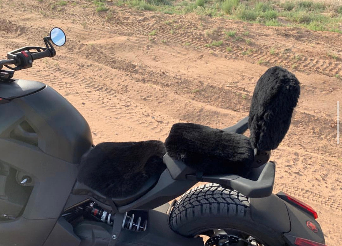 Sheepskin Motorcycle Backrest Cover – Alaska Leather